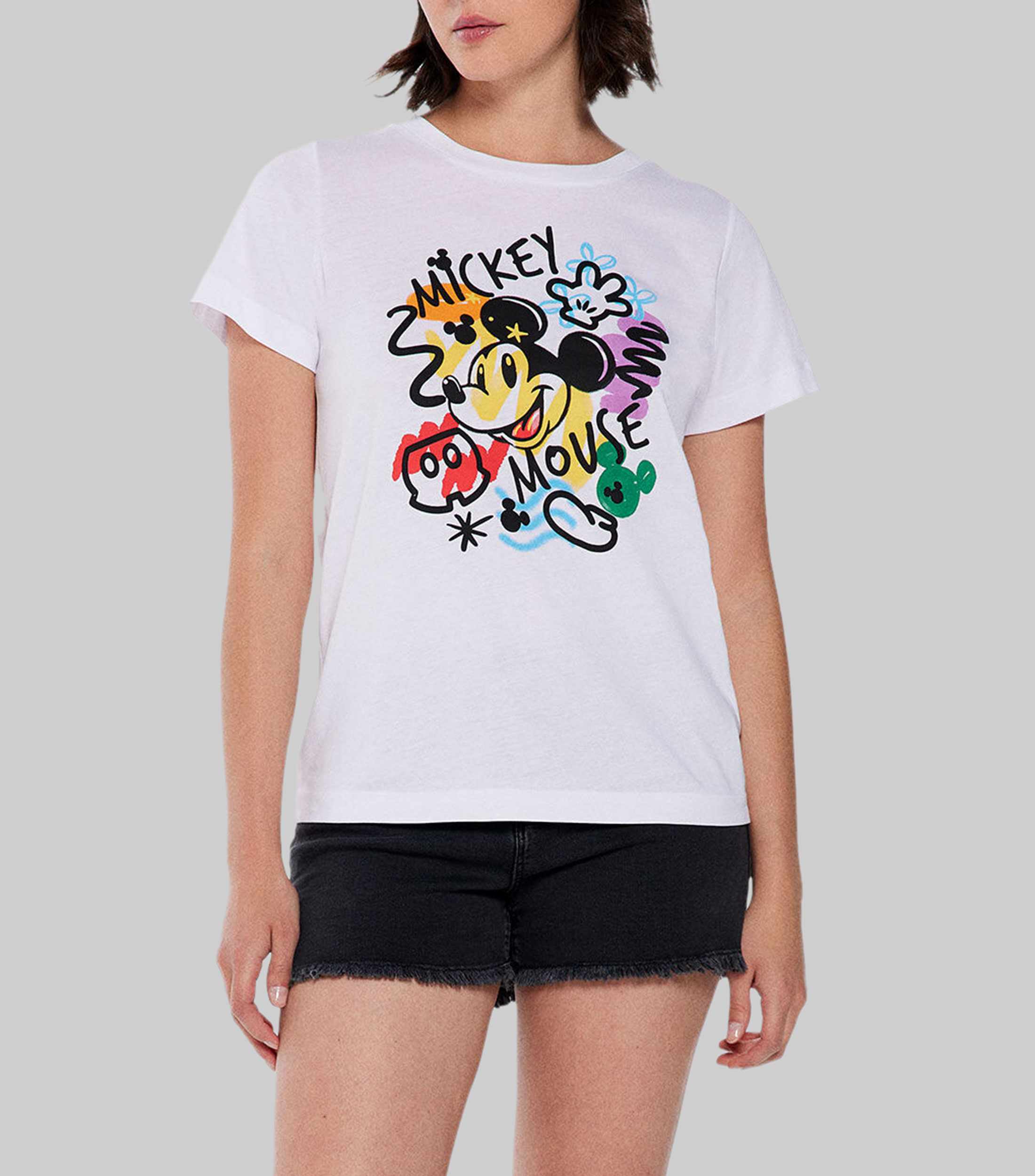 Springfield: Playera cuello redondo manga corta Mickey Mouse Mujer | El Palacio de Hierro